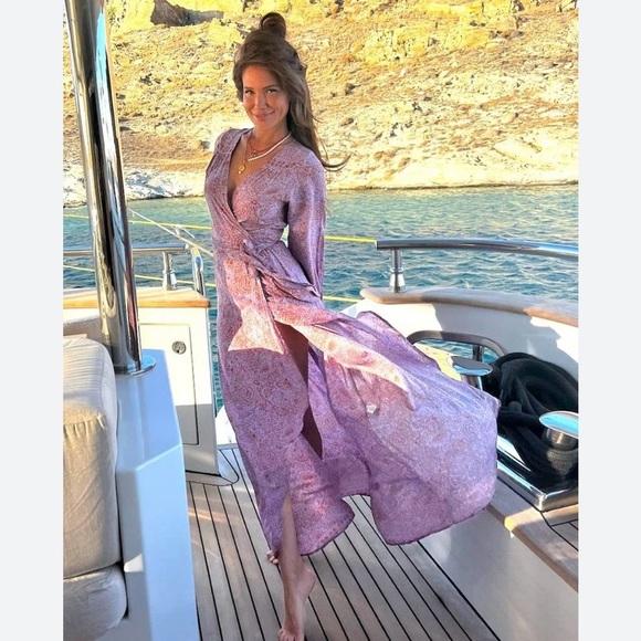 Natalie Martin | Dresses | Natalie Martin Purple Floral Wrap Dress As ...